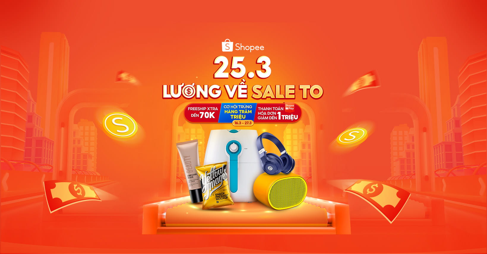 Shopee 25.3 và loạt voucher mở sớm từ hôm nay